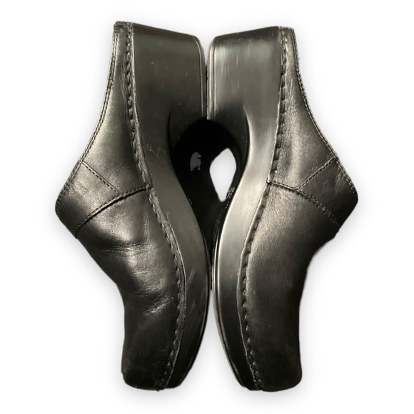 Dansko | Shoes | Dansko Black Clogs Womens Mules Leather Tool Cut Size ...